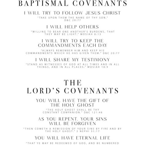 Best 13 Lds Baptism Covenants Printable Lds Baptism Poster Lds Baptism