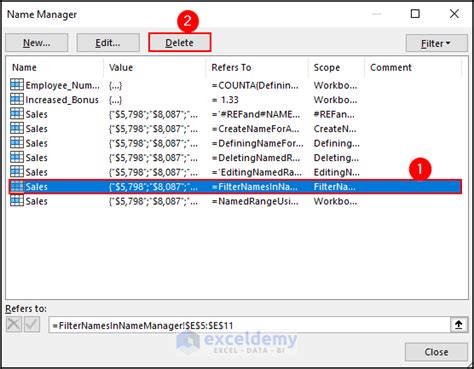 Name Manager In Excel Basic And Applications Exceldemy
