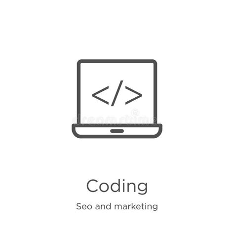 Coding Icon Vector From Seo And Marketing Collection Thin Line Coding