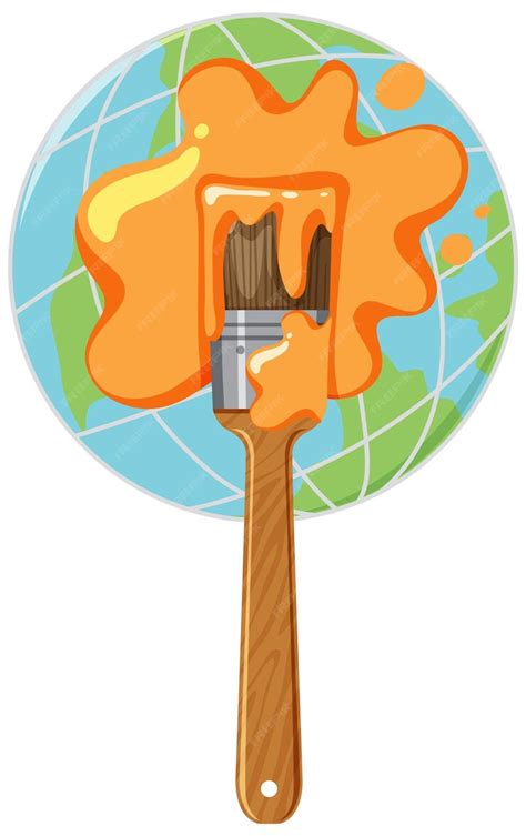 지구 지구에 페인트 브러시 무료 벡터