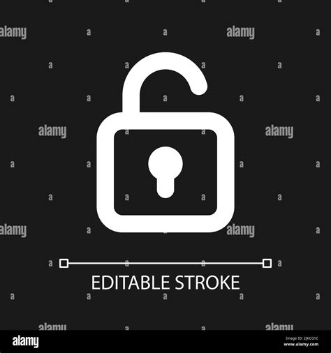 Unlocked Padlock Pixel Perfect White Linear Ui Icon For Dark Theme Stock Vector Image And Art Alamy