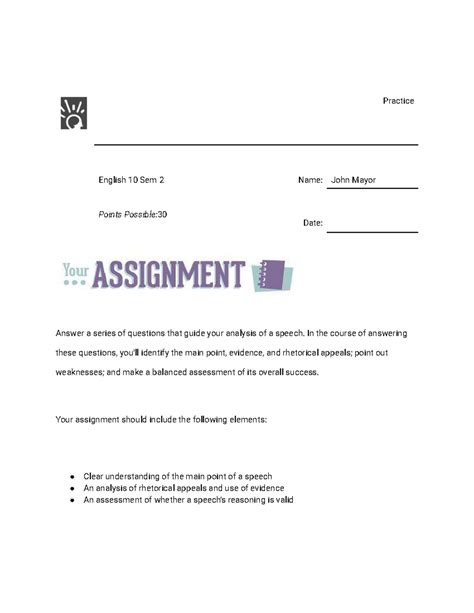 Untitled Document English Practice Assignment Practice English 10
