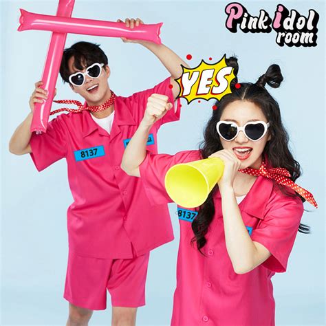 죄수복 핑크 반팔 반바지 반티파랑 하늘색 Bg363 반티