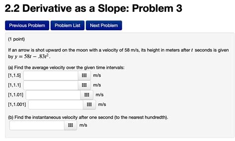 solved 2 2 derivative as a slope problem 3 previous problem