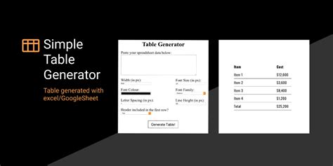 Free Simple Table Generator Figma Plugin Figma Elements