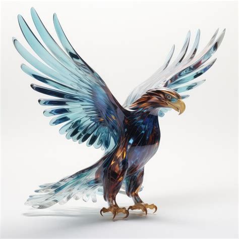 Premium Ai Image Illustration Glass Eagle Statuette