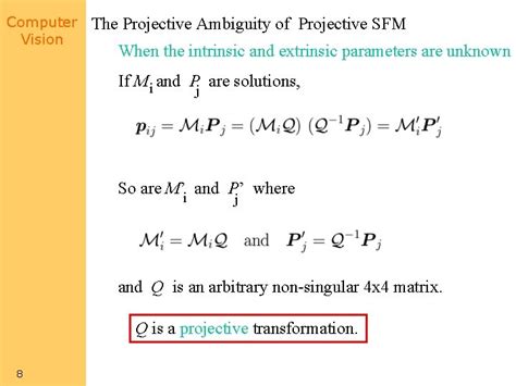Computer Vision Projective Structure From Motion Marc Pollefeys
