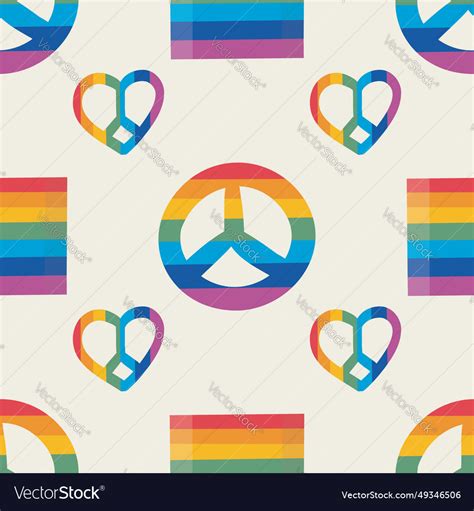 Seamless Pattern Lgbtq Pride Parade Set Royalty Free Vector
