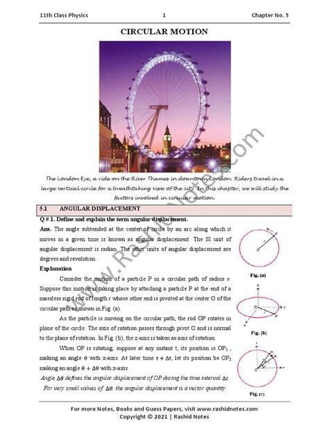 Chapter No 5 Theory Notes Pdf Rotation Around A Fixed Axis