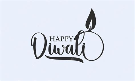 디왈리 램프가 있는 해피 디왈리디파발리 서예 편지 디자인 컨셉 축제 디자인 벡터 프리미엄 벡터