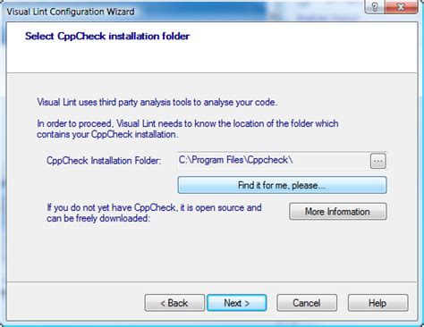 Walkthrough Configuring Visual Lint 30 To Use The Cppcheck Open