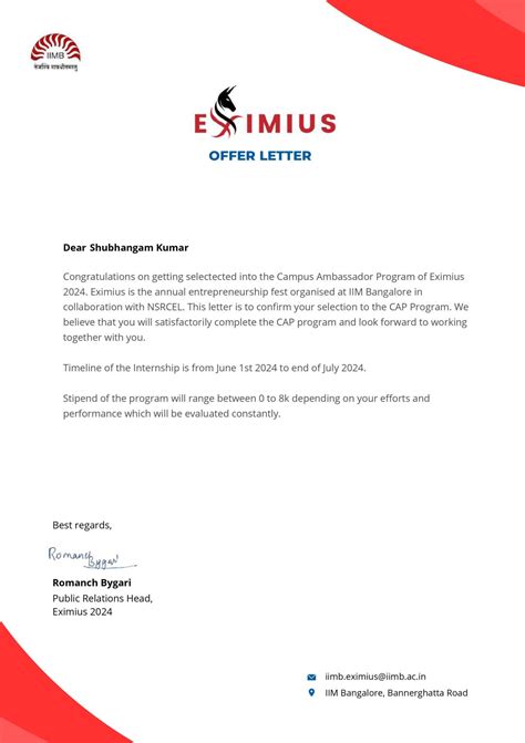 I Was Selected As A Campus Ambassador For Eximius 2024 Shubhangam Kumar Sk Mehta Posted On