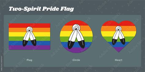 Two Spirit Rainbow Pride Flag Vector Graphics Flag Circle Heart