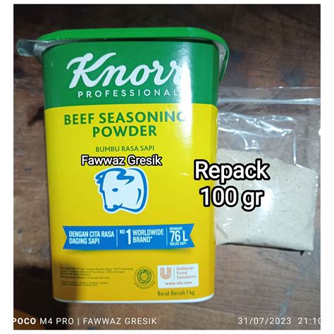 Knoor Knorr Beef Seasoning Powder Sapi Repack 100gr Knorr Kaldu Bumbu Rasa Daging Sapi Kwmasan