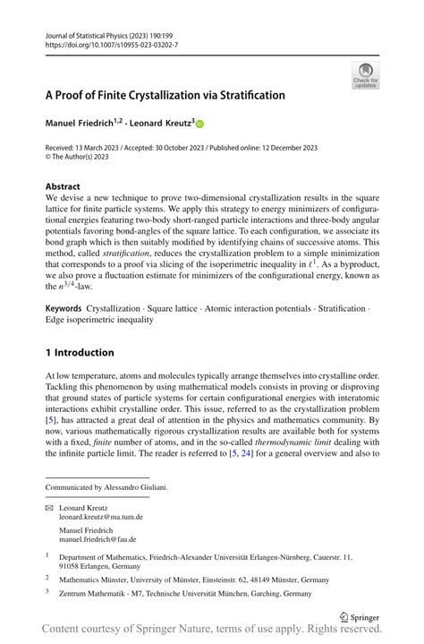Pdf A Proof Of Finite Crystallization Via Stratification
