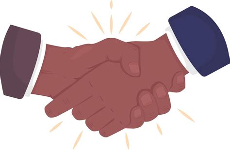 Business Deal Semi Flat Color Vector Hand Gesture Editable Pose Human Body Part On White