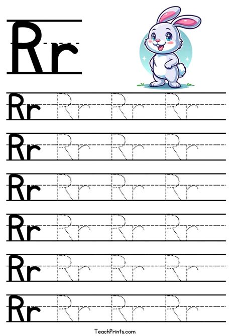 Letter R Tracing Worksheet Free Printables Teach Prints