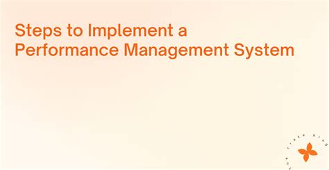 Implementing Performance Management System A Guide