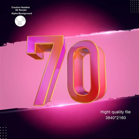 Premium Psd Pink 3d Number 70 For Design