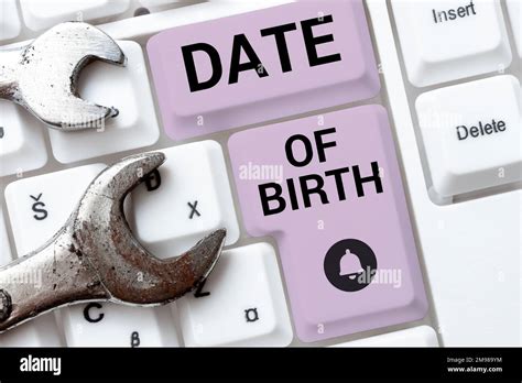 Conceptual Caption Date Of Birth Word Written On Day When Someone Is Born New Baby Coming