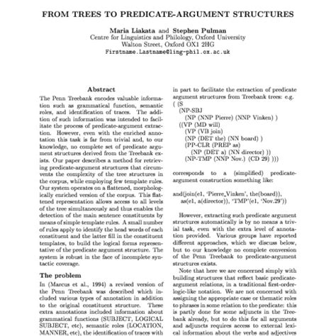 From Trees To Predicate Argument Structures Acl Anthology
