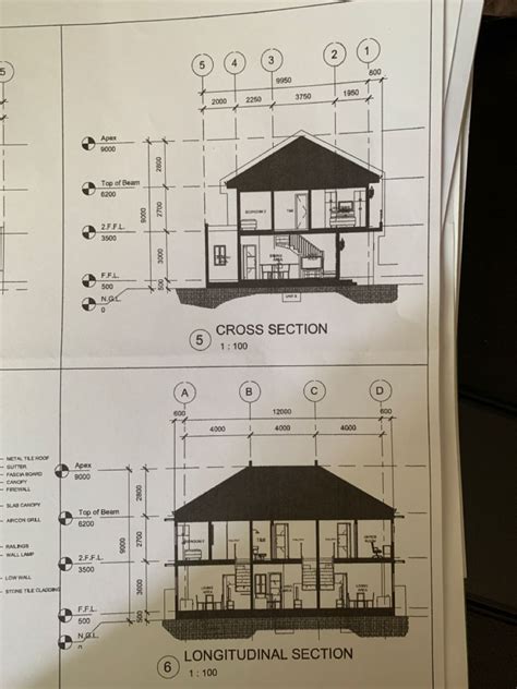 Front Elevation And Section Details Of The G 1 House Autocad Dwg Drawing File Is Provided