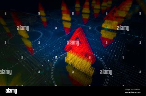 Cyber Attack Hacking And Virus Network Security Breach Alert Symbol Digital Concept Network