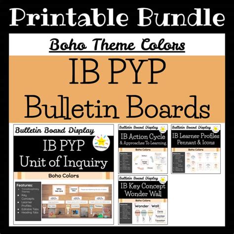 Ib Bulletin Board Display Bundle Ib Pyp Or Mvp Classroom Boho Decor