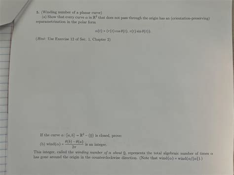 solved winding number of a planar curve a ﻿show that