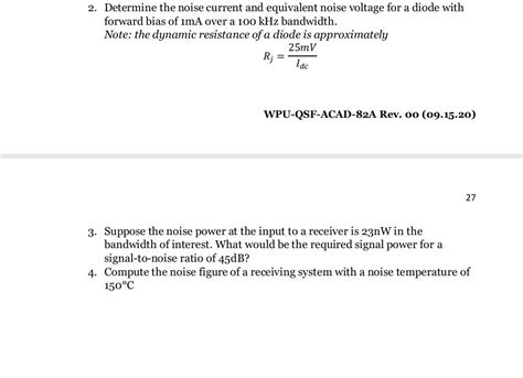 [solved] 2 determine the noise current and equiv