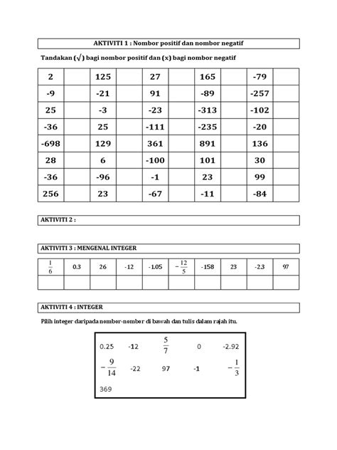 Bahan Math Bab 1 Kssm Nombor Integer Pdf