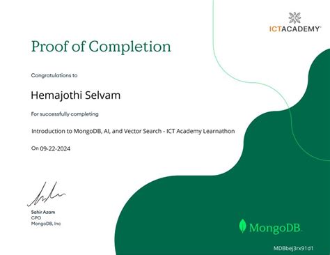 hemajothi selvam on linkedin mongodb ai vectorsearch ictacademy