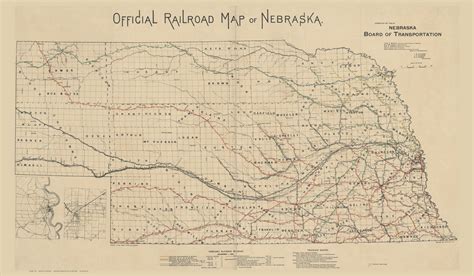 Nebraska 1890 Board Of Transportation Old State Map Reprint Old Maps