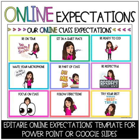 Editable Online Class Expectations Template Freebie Tpt