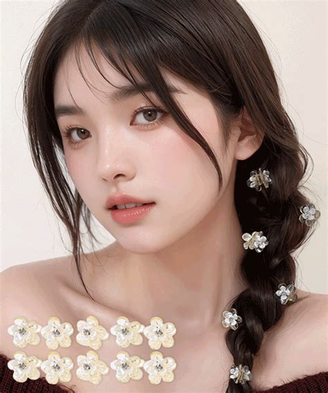 당일출고💚4개10개몽땅세트💚 큐빅 꽃 미니 헤어 집게핀 옆머리 앞머리 헤어삔 체육대회 뉴진 에이블리