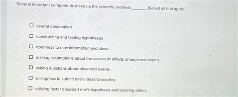 Solved Several Important Components Make Up The Scientific