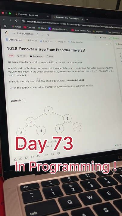 Day 73 Solved Leetcode Problem 1028 Java Correctcoding Programming Apnacollege Coding
