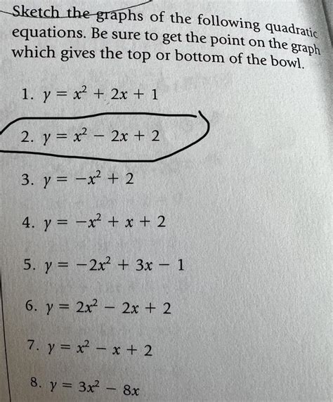 [answered] sketch the graphs of the following quadratic equations be