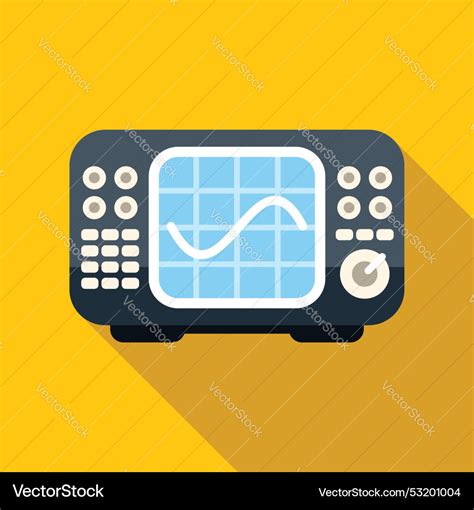 Oscilloscope Showing Sinusoidal Signal On Yellow Vector Image