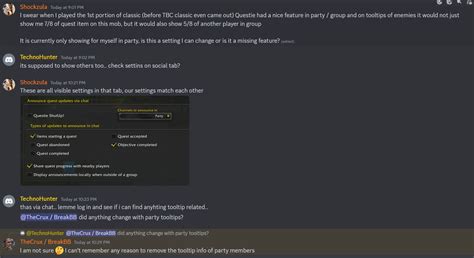 Tooltip Info For Party Members Seems Missing In Era As Reported By