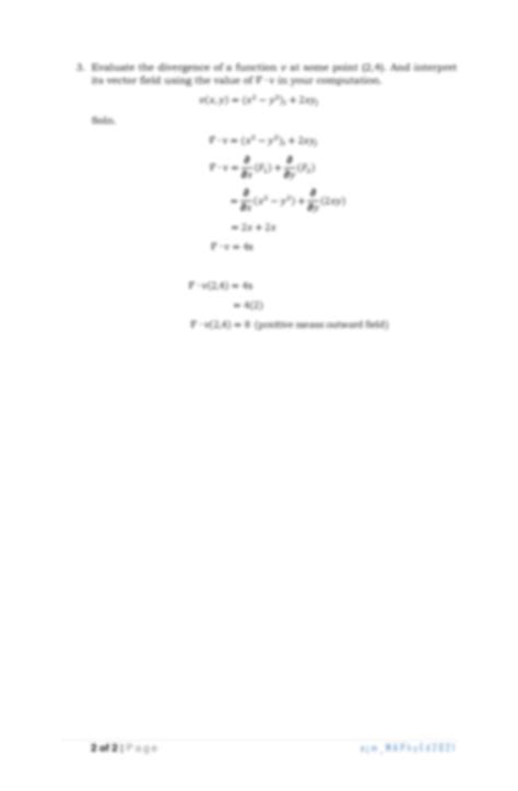 SOLUTION Interpreting Divergence Vector Calculus Studypool