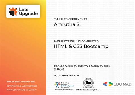Excited To Share That I Have Successfully Completed The Html And Css Bootcamp With Letsupgrade