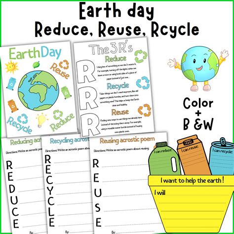 Reduce Reuse Recycle Study Posters Craftivity Acrostic Poemsearth