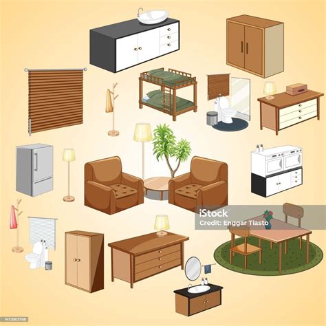 일러스트 레이 션 아이소 메트릭 디자인 인테리어 3d 벡터 가구 0명에 대한 스톡 벡터 아트 및 기타 이미지 0명 3차원 형태 가구 Istock