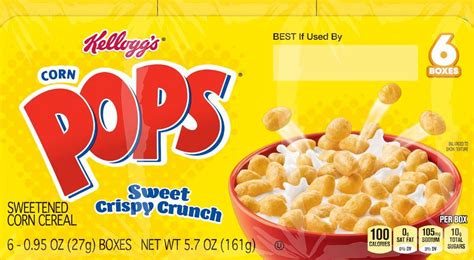 Corn Pops Cereal Box Kelloggs Corn Pops Original Cold Breakfast