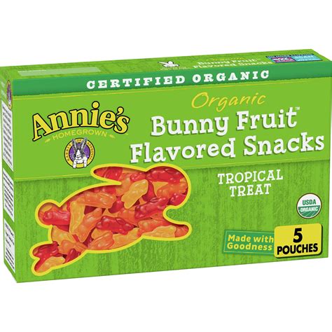 Annies Organic Bunny Fruit Flavored Snacks Tropical Treat Gluten