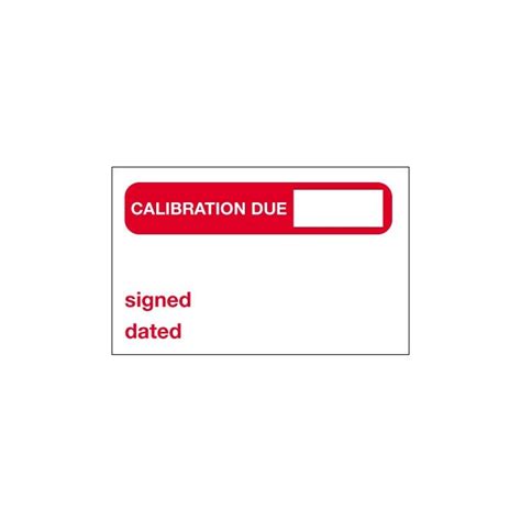 Calibration Due Date Labels