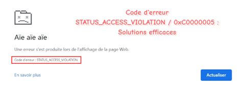 Code Derreur Statusaccessviolation 0xc0000005