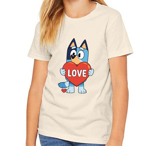 Bluey Sweet Pup Surrounded By Hearts Adorable Love Theme Design For