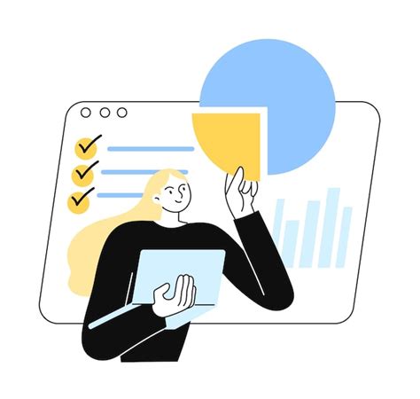 Premium Vector Woman Works With Data Analytics Or Statistics